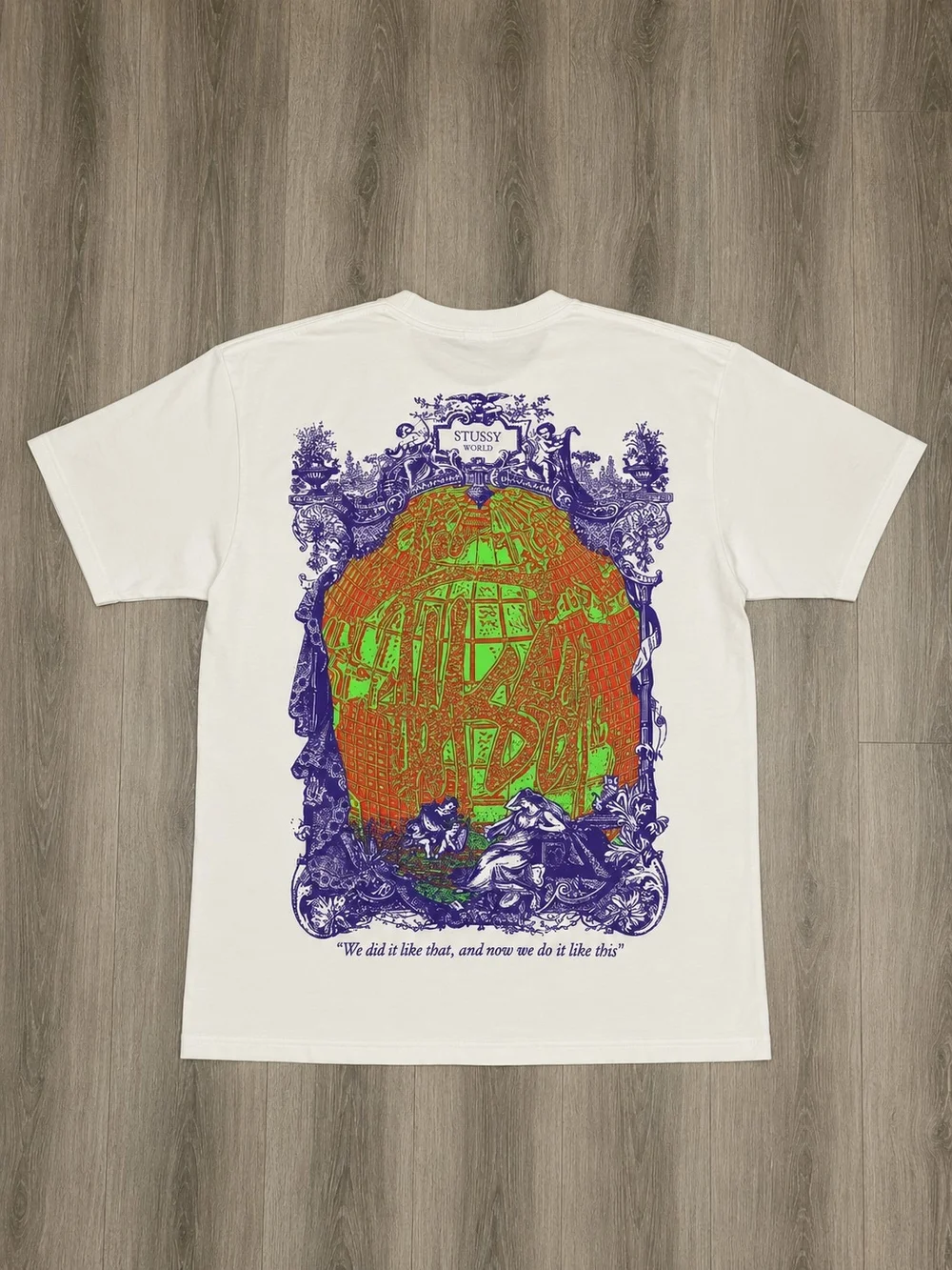 Stussy | Shirts | Stussy White Shortsleeve Tee With Stussy World Chest ...